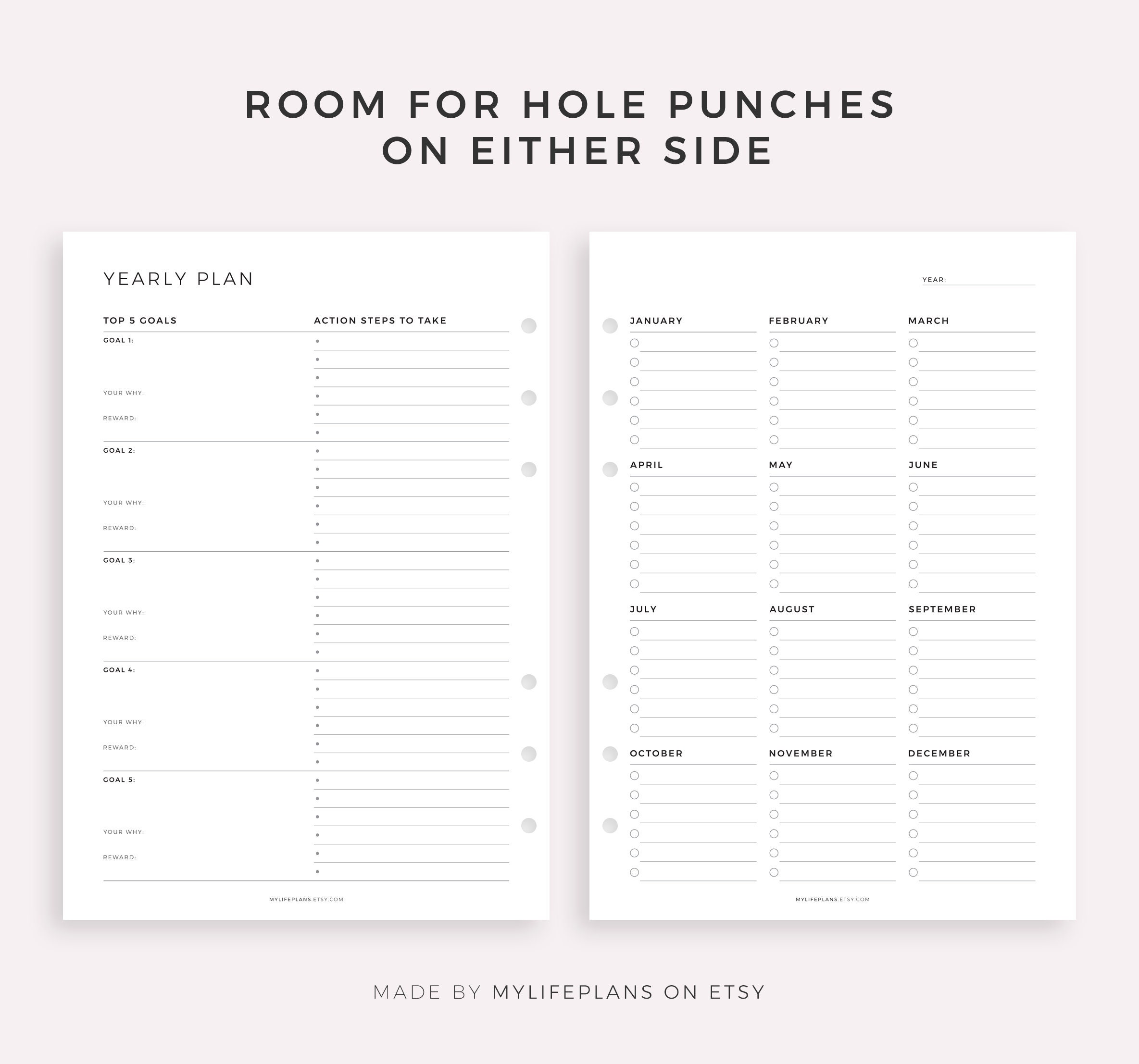 Top 5 Yearly Goals Planner Goal Setting Goal Planning - Etsy