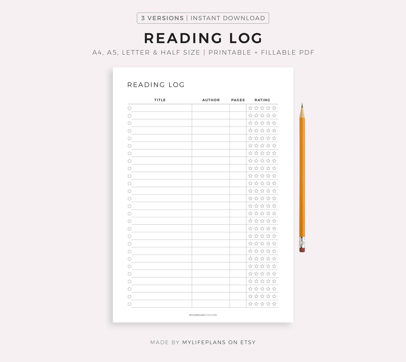 Reading Log Printable, Reading Tracker, Books to Read, Books I've Read ...