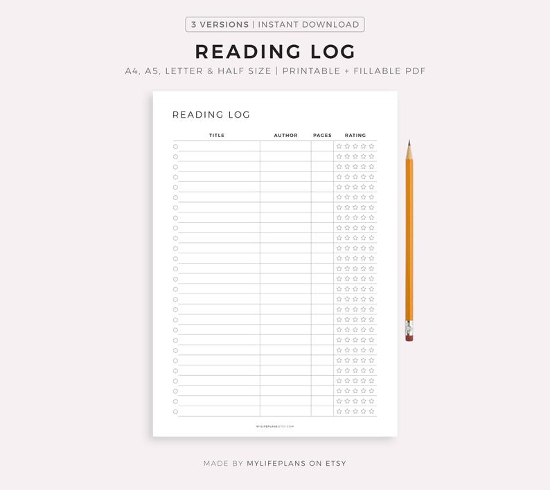 Reading Log Printable, Reading Tracker, Books to Read, Books I've Read ...