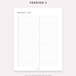 Bucket List Digital Planner, Life Goals Planner, to Do List Plan ...