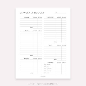 Digital Bi-weekly Budget Planner, Budget Tracker, Budget by Paycheck ...