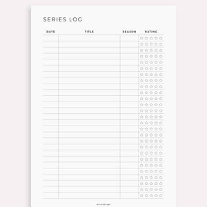 TV Series Log Template for Kobo Elipsa 2e / 1, Series to Watch, Series ...