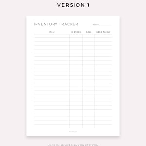 Digital Inventory Tracker, Inventory Management Form, Small Business ...