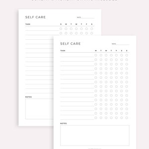 Weekly Self Care Tracker Printable, Daily Self Care Checklist, Routine ...