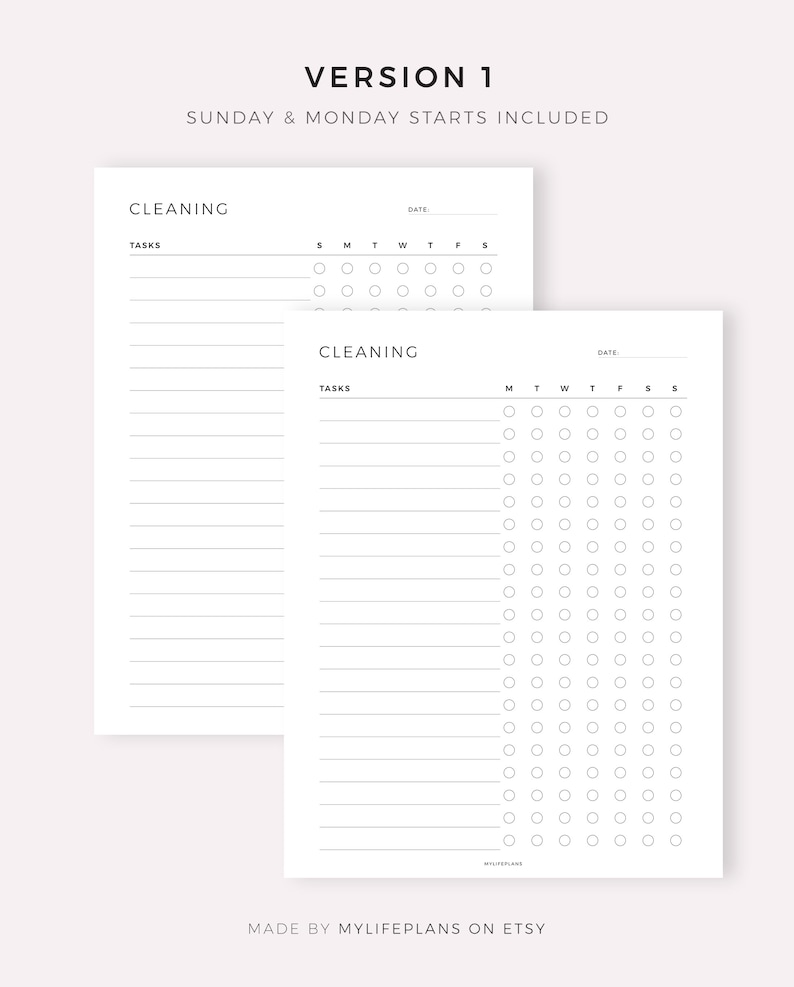 Digital Weekly Cleaning Checklist for Ipad, Goodnotes, Notability ...