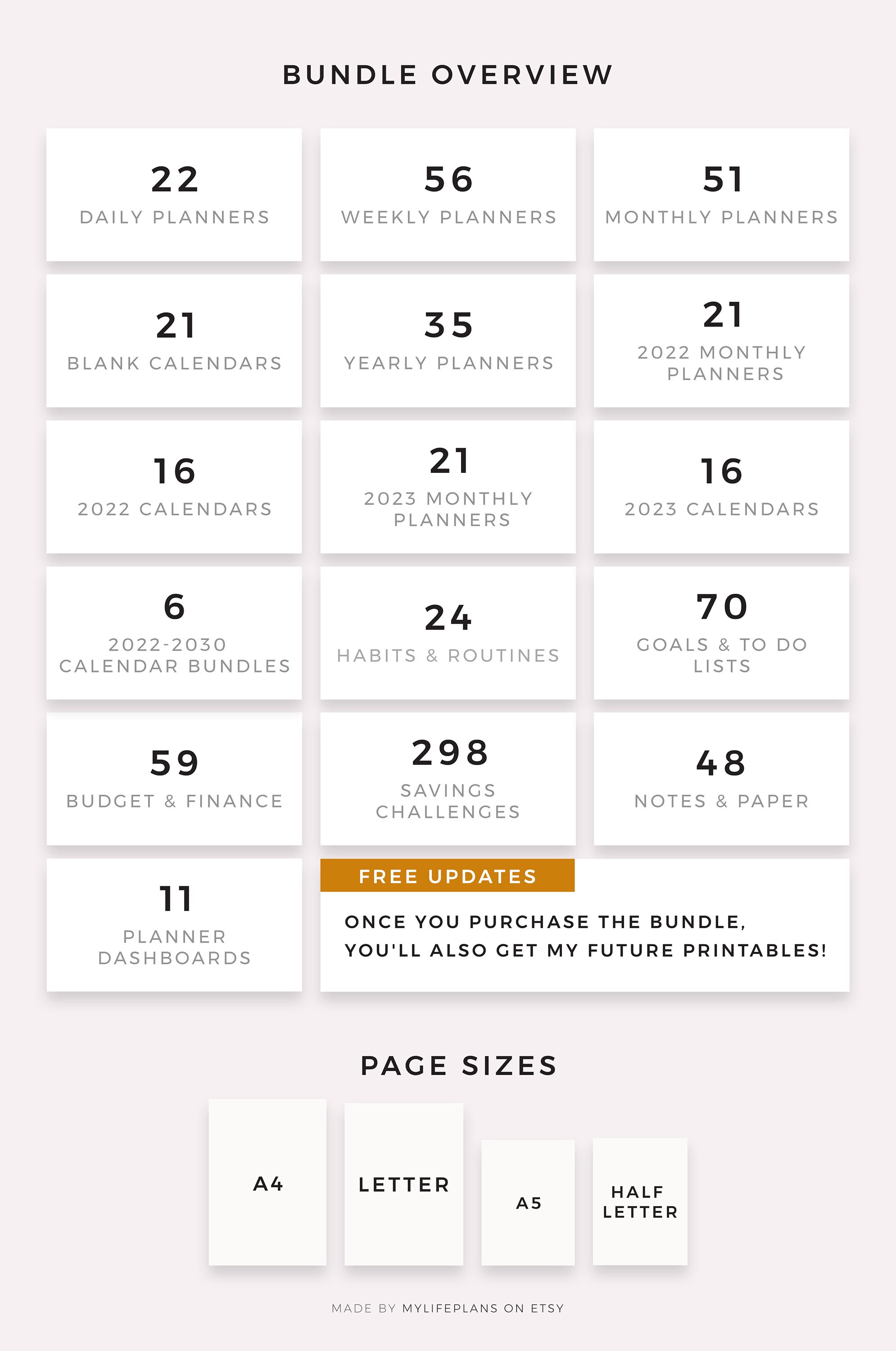 Whole Shop Bundle Daily Planners Weekly Planners Monthly - Etsy Australia