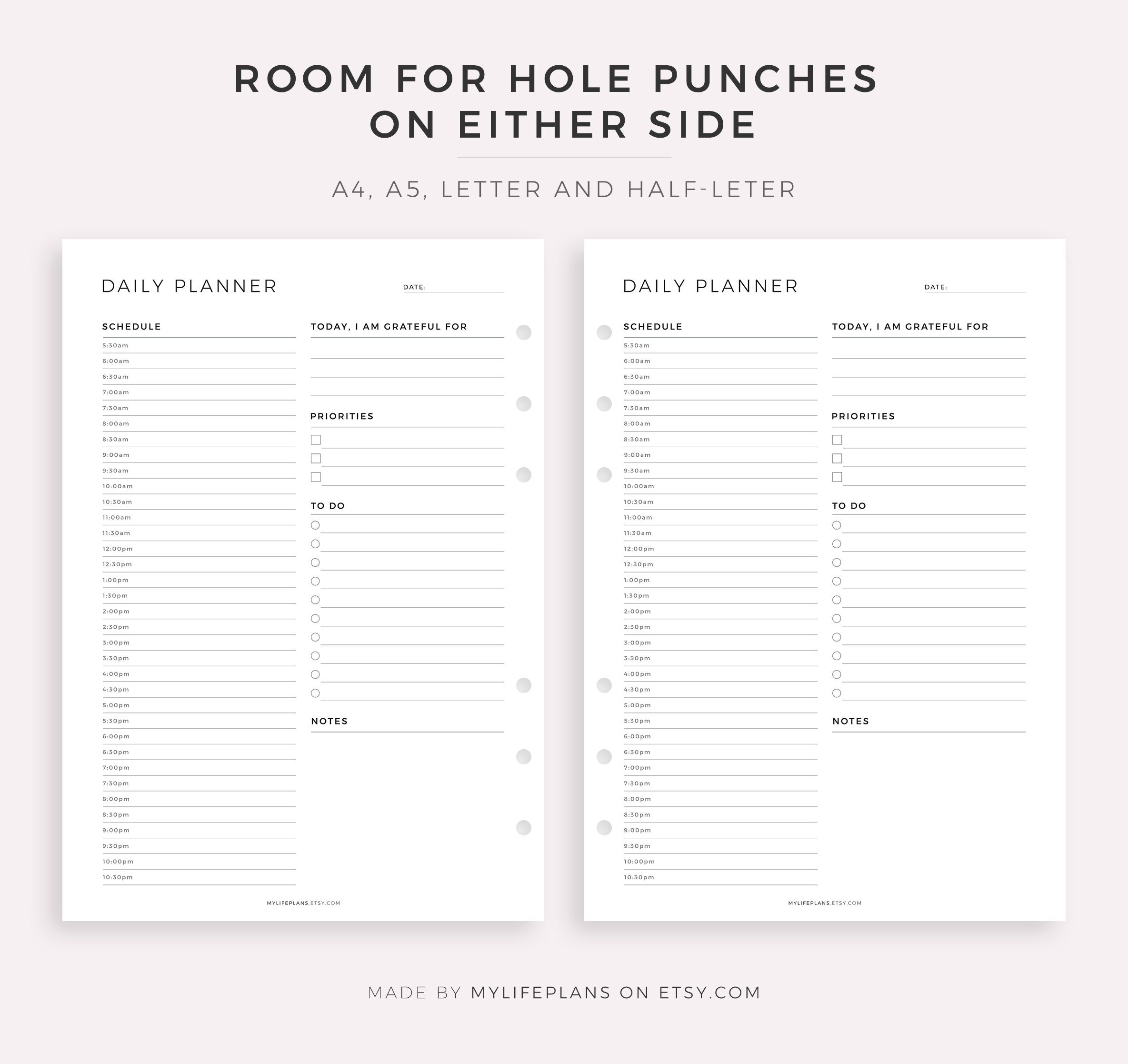 Fillable Hourly Planner Printable Daily to Do List - Etsy
