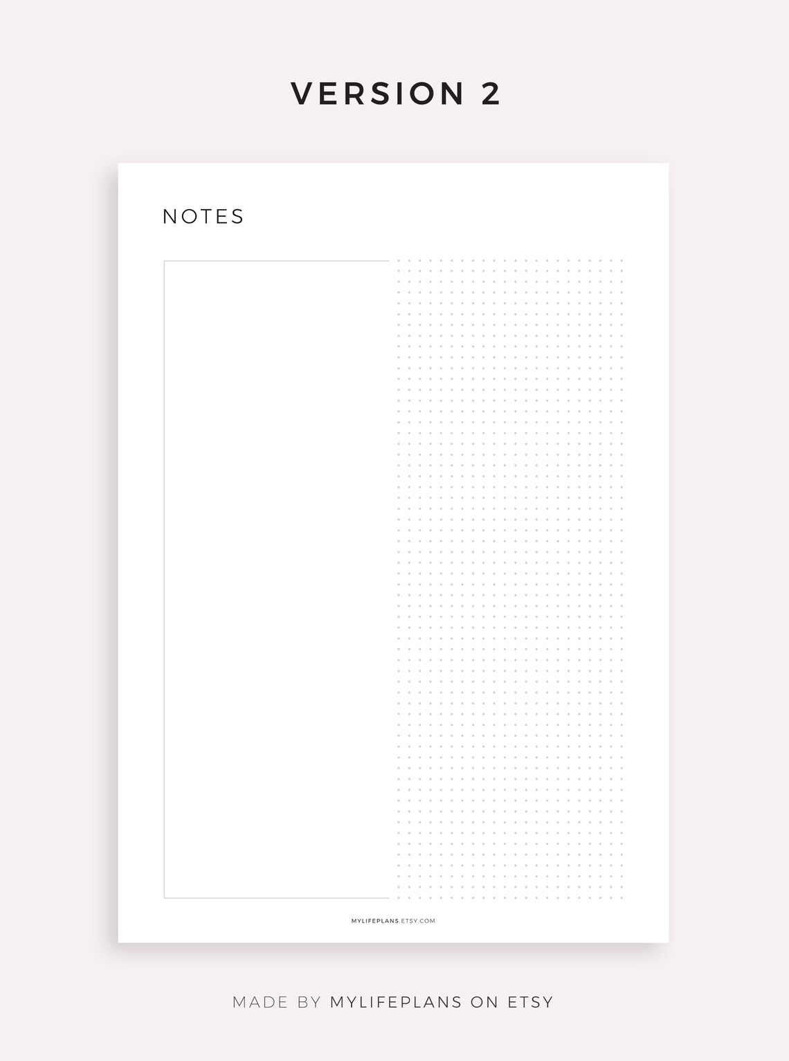 Blank & Dot Grid Paper Printable, A4/a5/letter/half Size, Instant ...