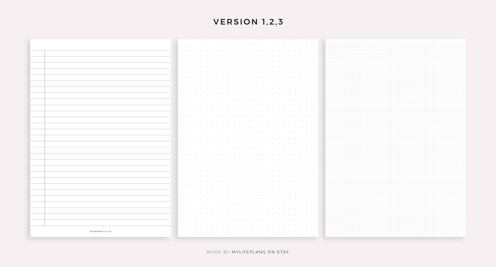 Notebook Paper Pages Printable, A4/a5/letter/half Size, Instant ...
