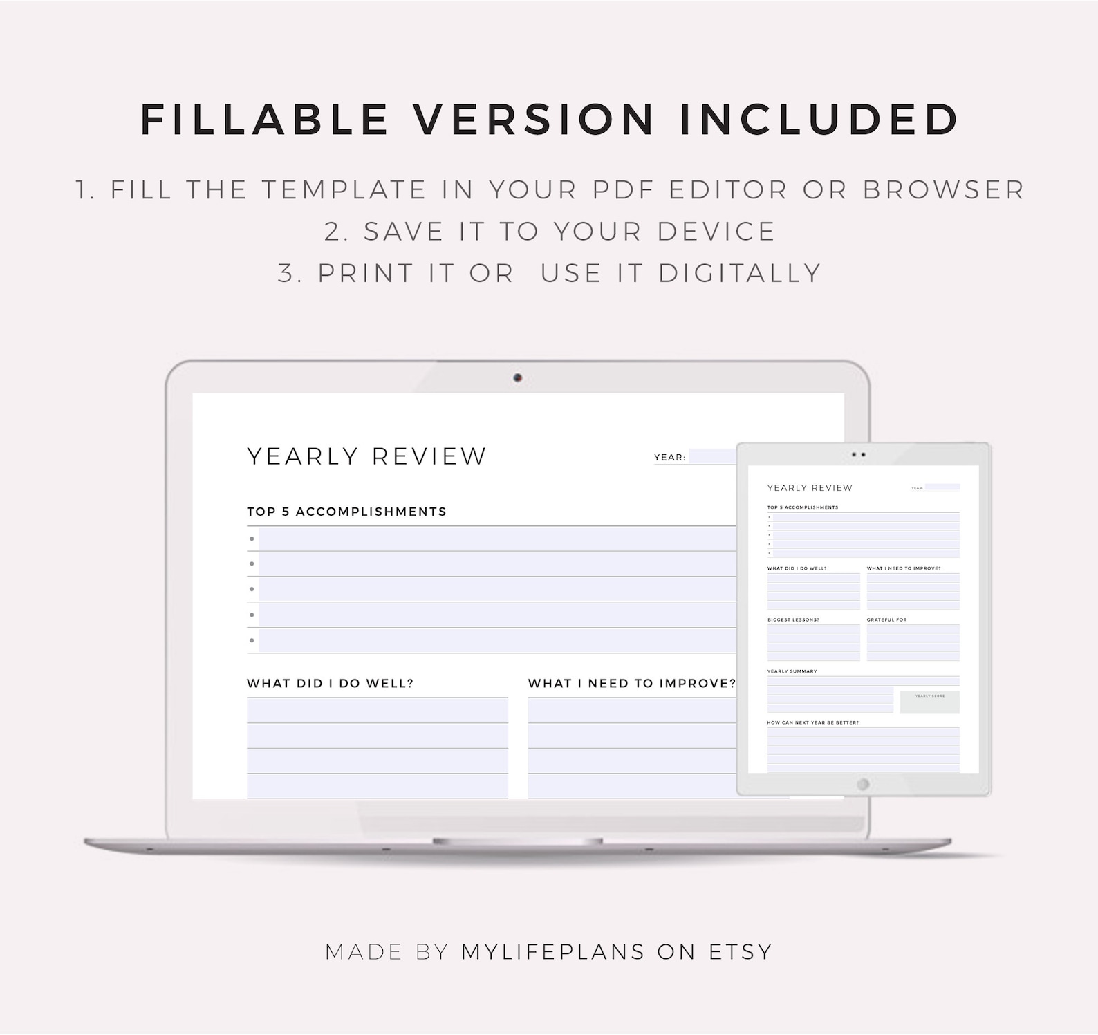 Yearly Review, Yearly Reflection, Annual Review, Yearly Goals Review ...