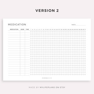 Monthly Medication Tracker Printable, Medication Schedule, Medication ...