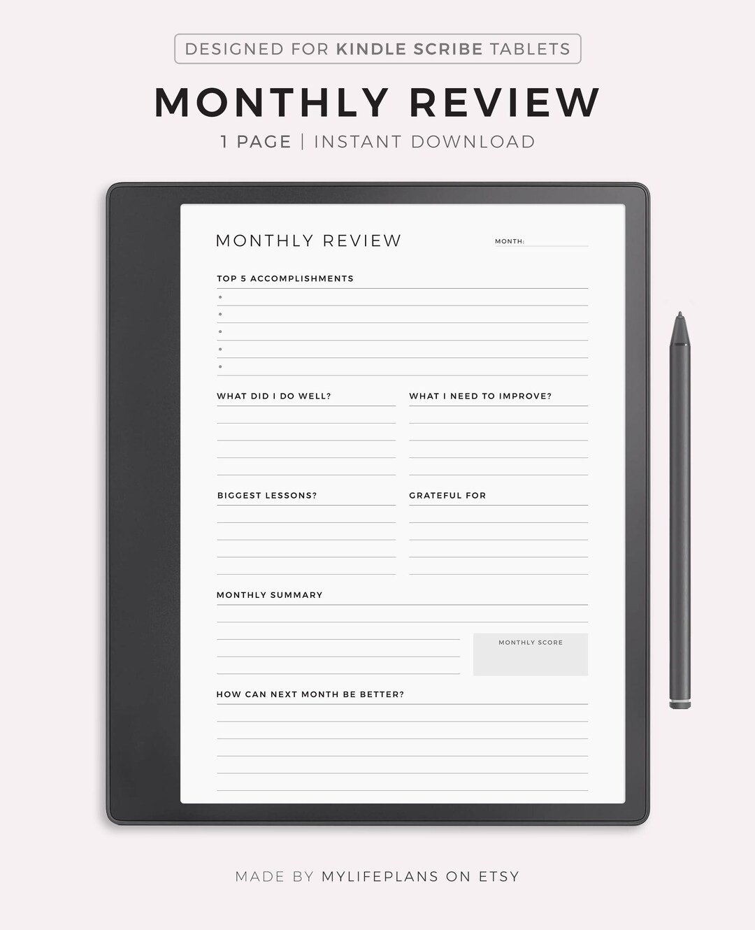 Monthly Review, Monthly Reflection, Monthly Evaluation, Monthly Summary ...