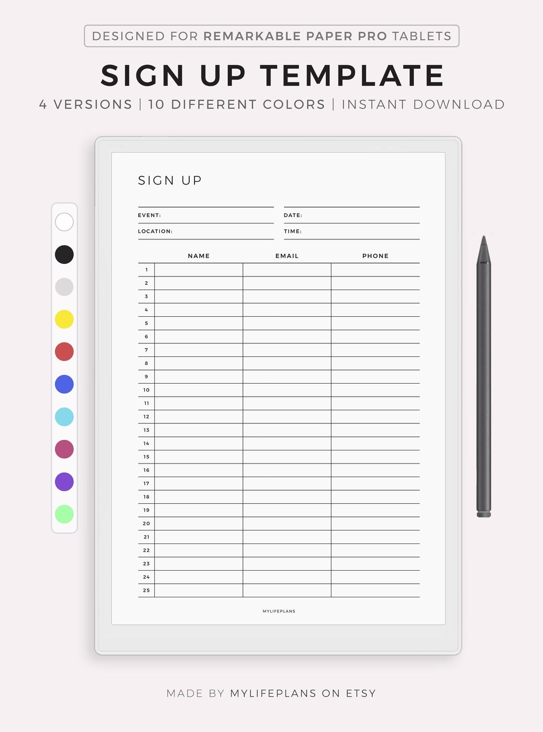 Sign up Template - Event Sign Up, Customer Sign Up, Email Sign Up ...