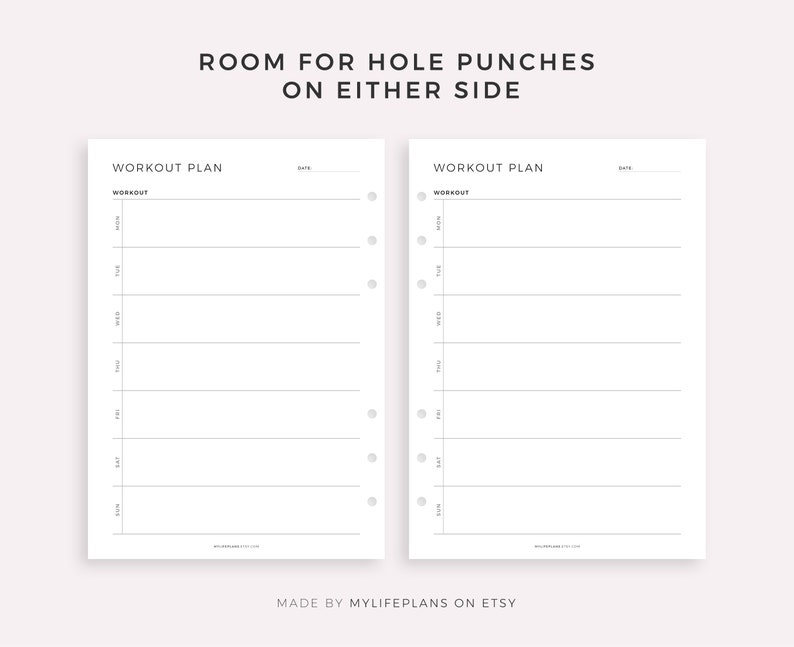 Weekly Workout Planner Printable, 7 Days Fitness Planner, Exercise ...