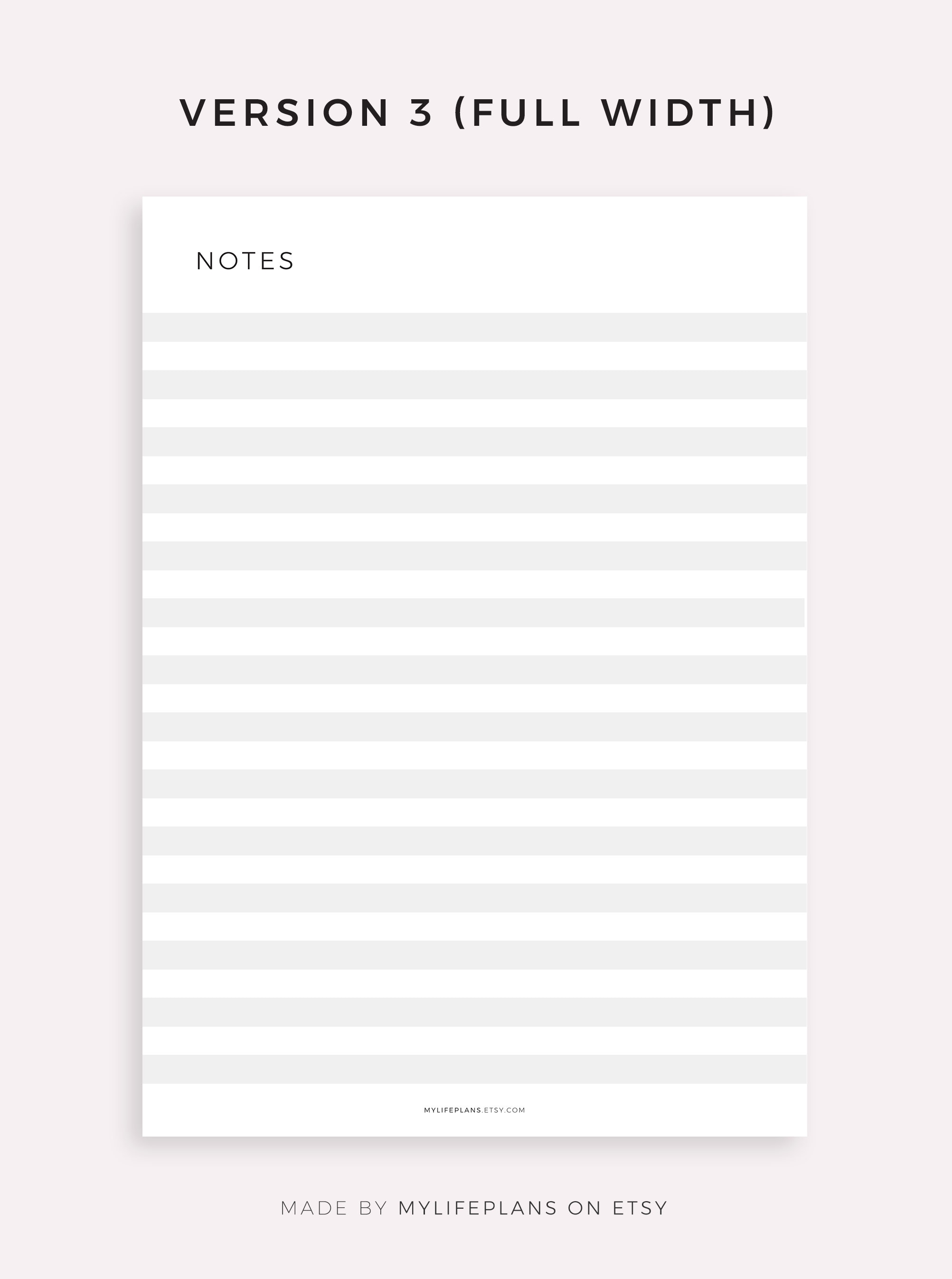 Printable Notes Page Notes Template Note Taking Writing | Etsy
