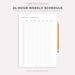 24 Hour Weekly Schedule, Week at a Glance, Weekly Agenda, Weekly ...