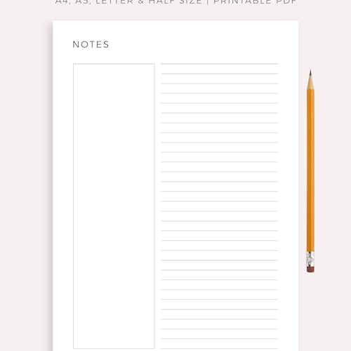 Printable Notes Page Notes Template Note Taking Writing - Etsy