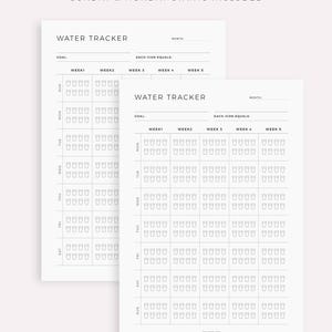 Monthly Water Tracker for Supernote A5X2/A5X/A5/A6X2/A6X/A6, Hydration ...