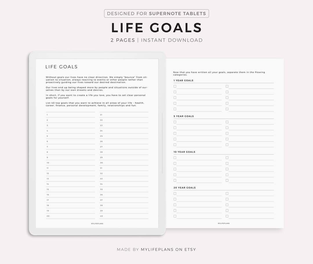 Life Goals Planner, Goal Setting, Life Vision Planner, My Future, Dream ...