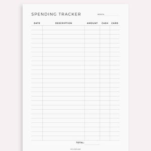 Spending Tracker for Remarkable 2, Expense Tracker, Budget Template ...