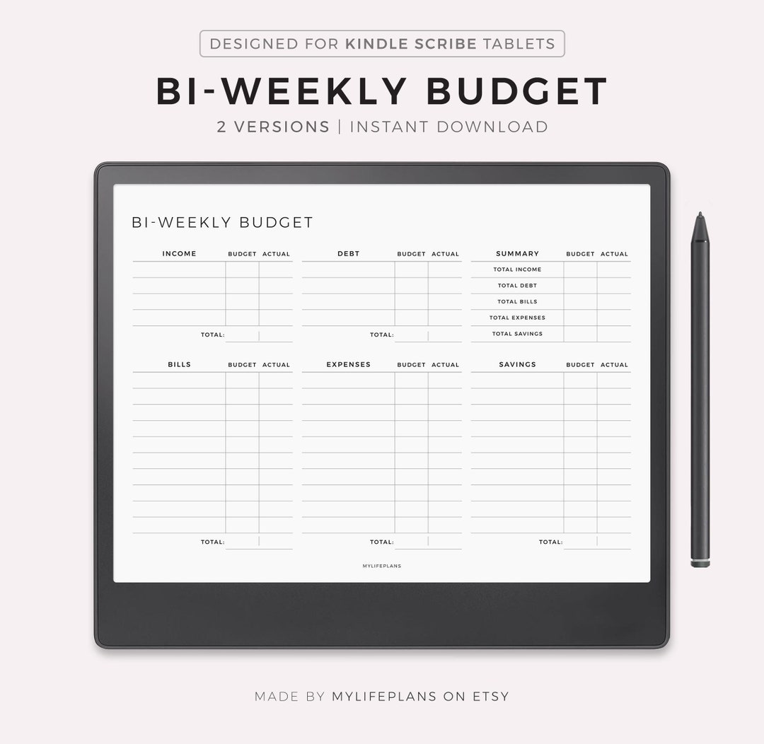 Bi-weekly Budget Planner Landscape, Budget Template, Budget by Paycheck ...