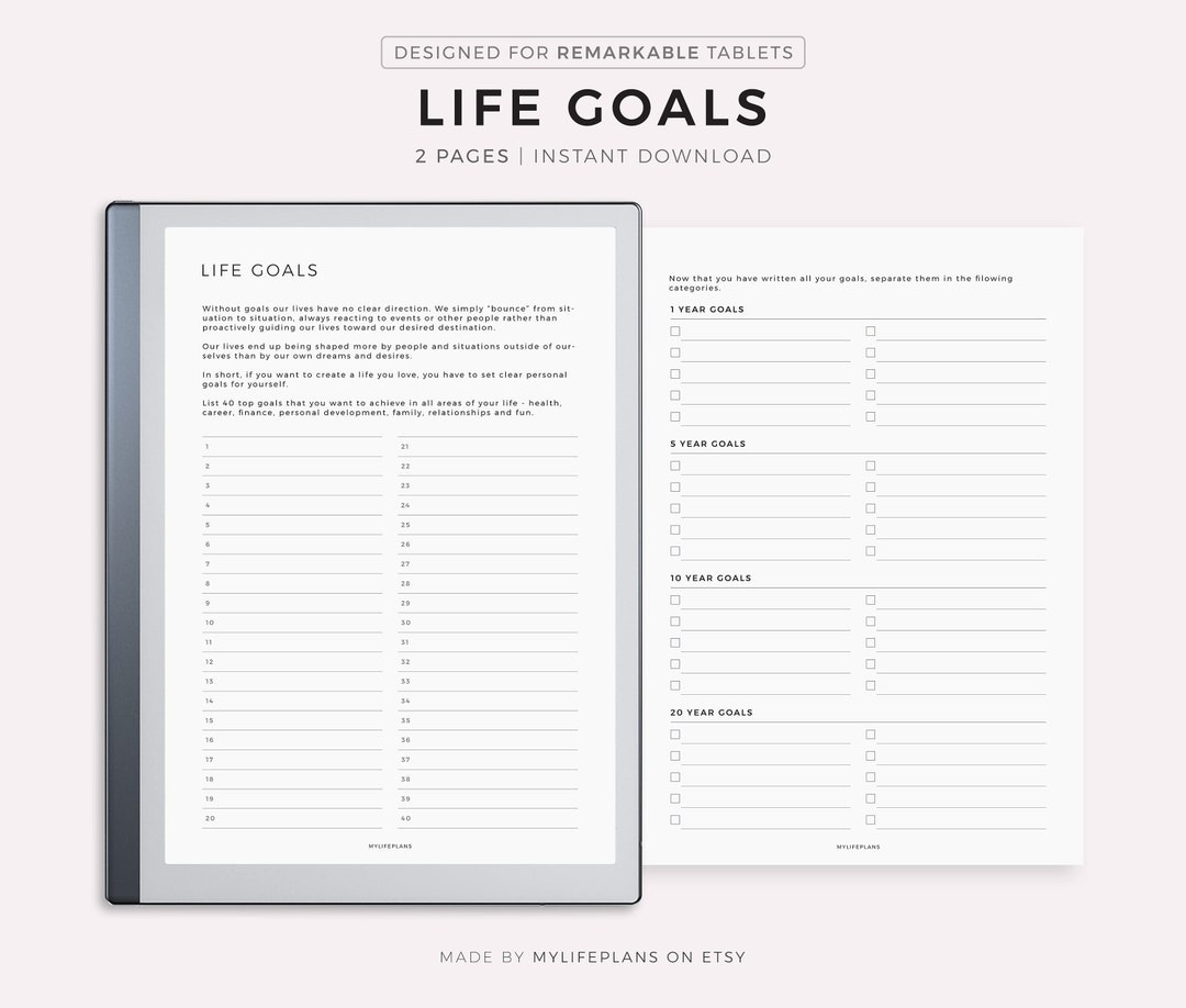 Life Goals Planner, Goal Setting, Life Vision Planner, My Future, Dream ...