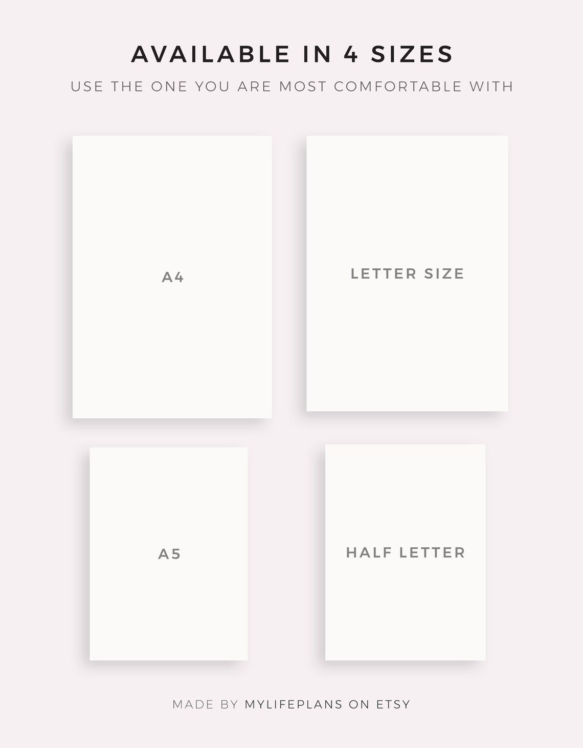 Blank & Grid Paper Printable, A4/a5/letter/half Size, Instant Download ...