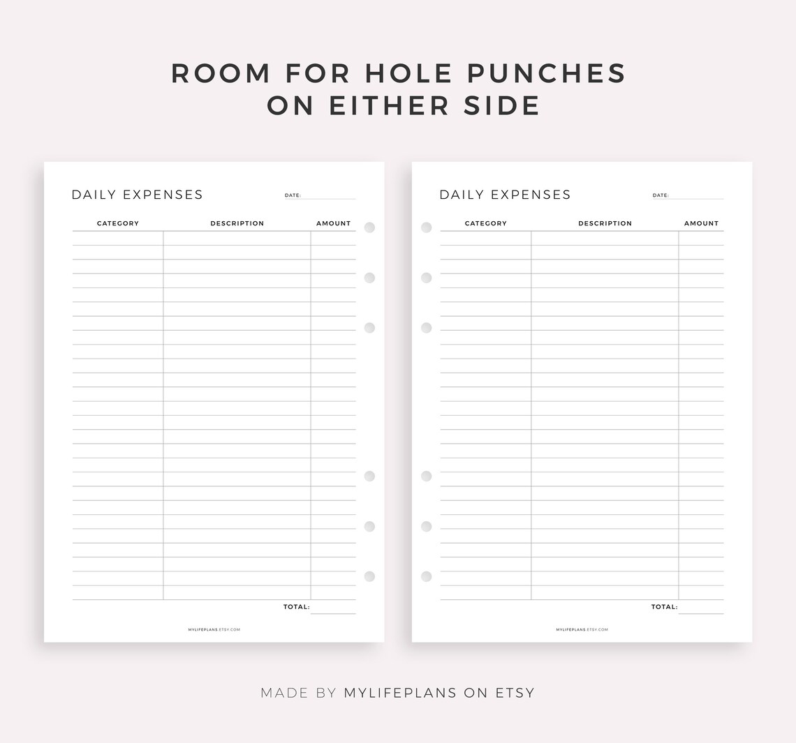 Daily Expenses Tracker Printable, Spending Tracker, Budget Tracker, A4 ...