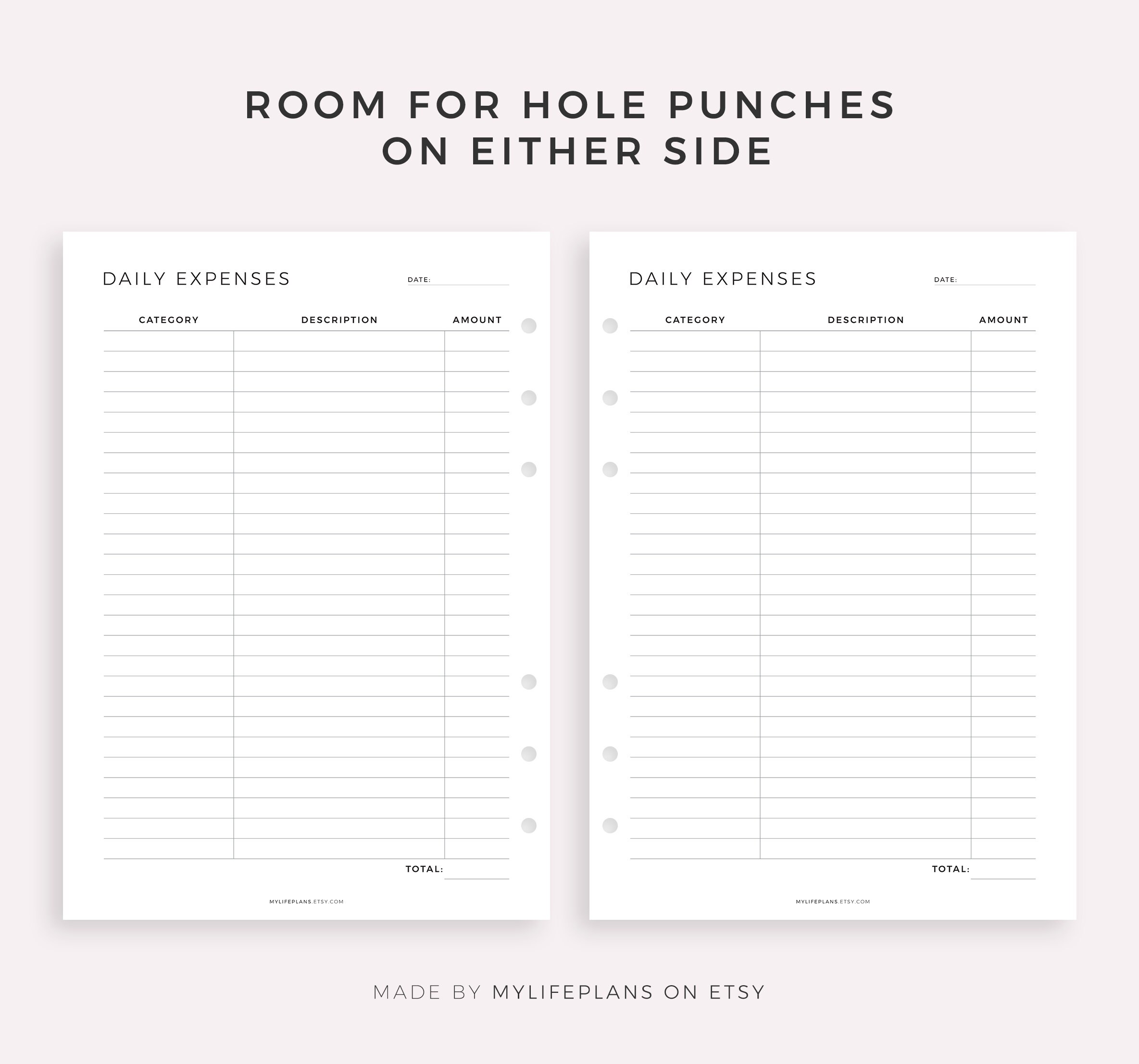 Daily Expenses Tracker Printable, Spending Tracker, Budget Tracker, A4 ...