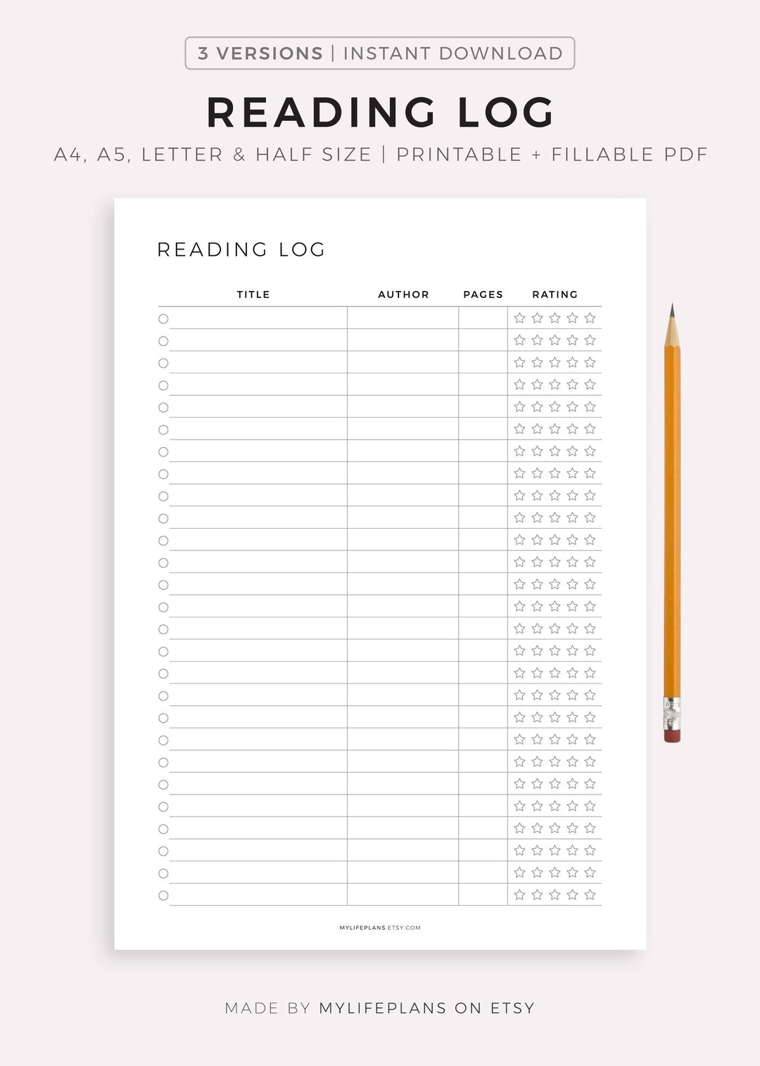 Reading Log Printable, Reading Tracker, Books to Read, Books I've Read ...