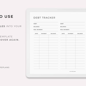 Debt Tracker for Supernote A5X2/A5X/A5/A6X2/A6X/A6, Landscape, Instant ...