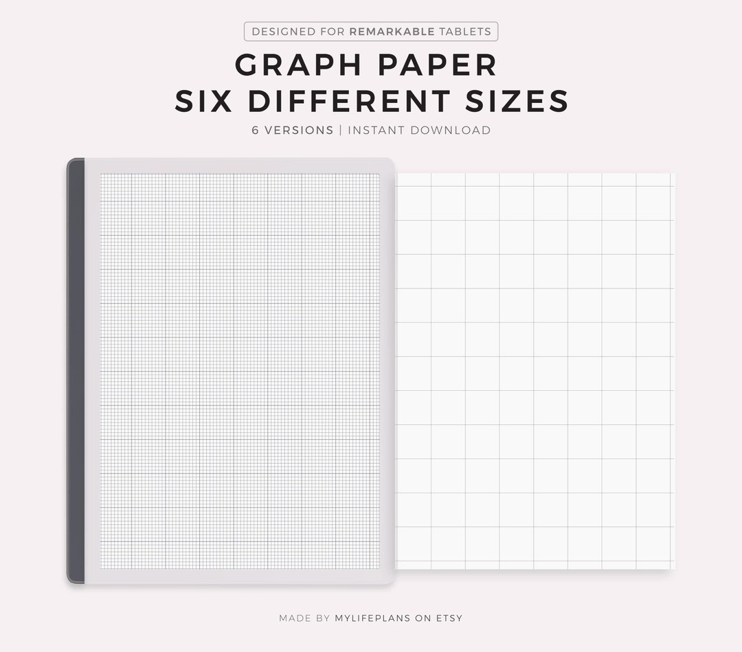 Graph Paper Six Different Sizes - 0.25", 0.5", 1", 10 Squares per Inch ...