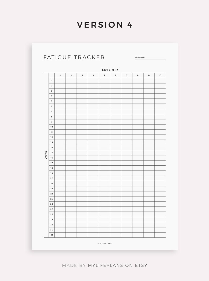 Monthly Fatigue Tracker for Remarkable Paper Pro, Instant Download - Etsy