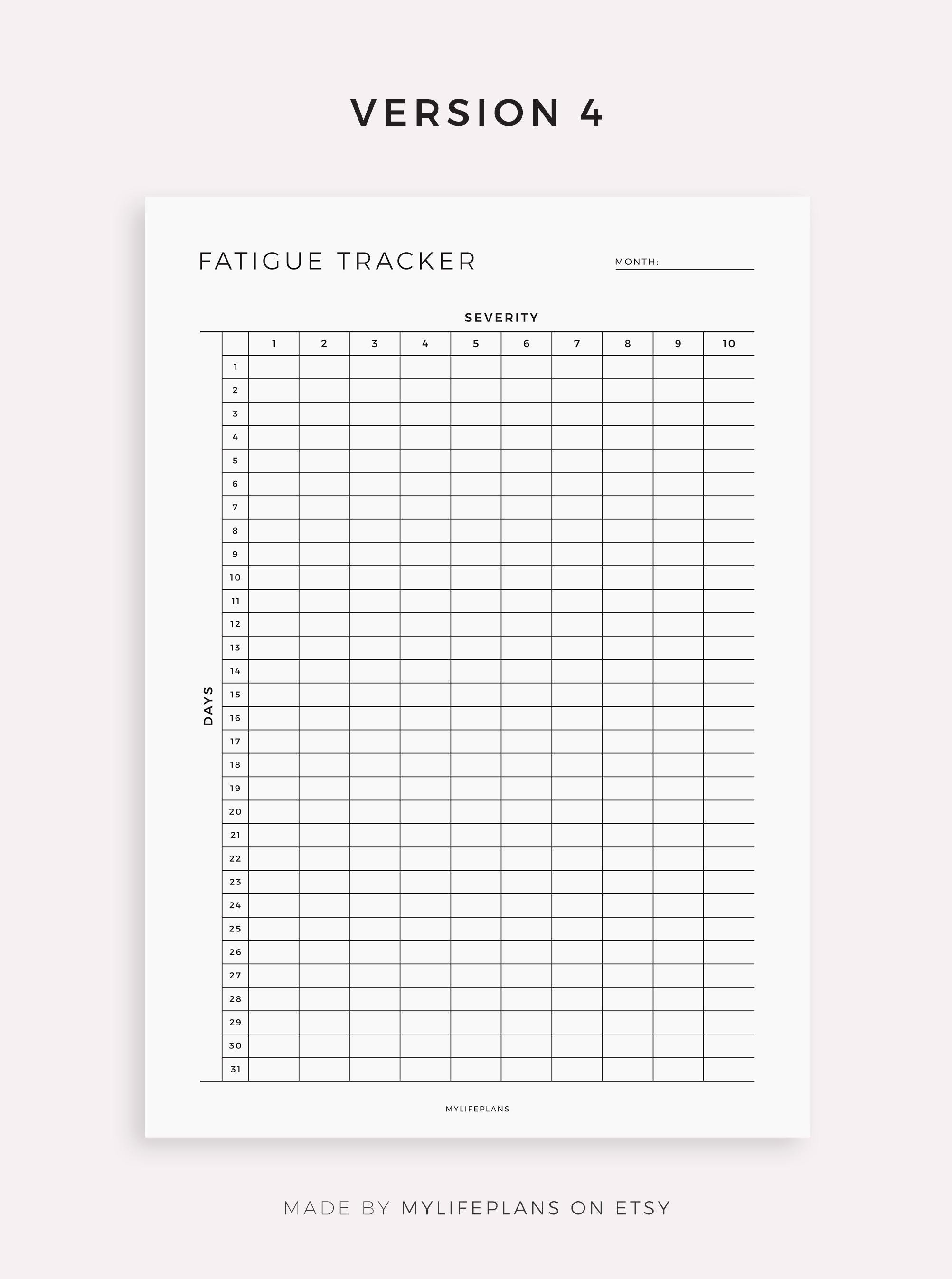 Monthly Fatigue Tracker for Remarkable Paper Pro, Instant Download - Etsy