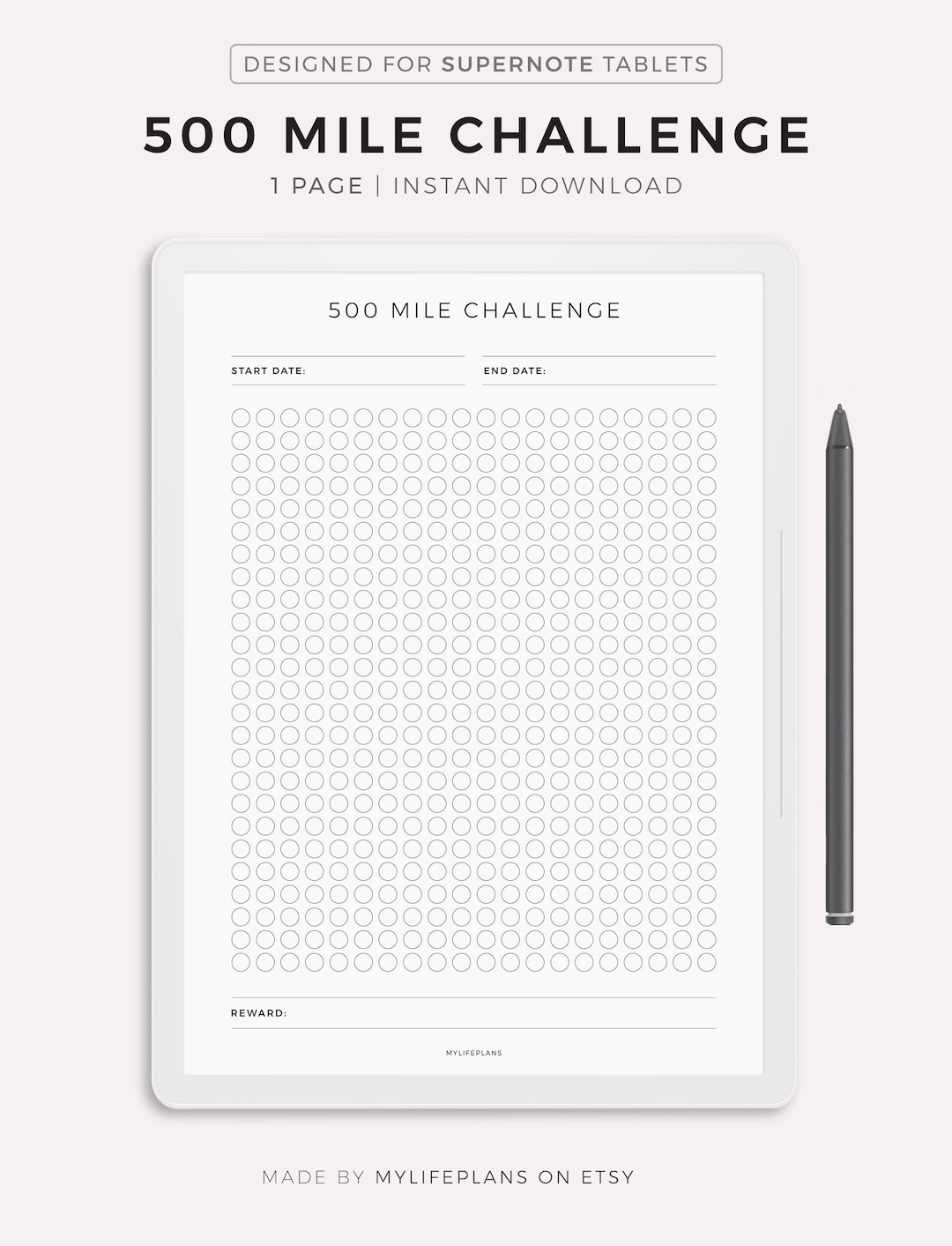 500 Mile Running or Walking Challenge, Workout Challenge, Health ...