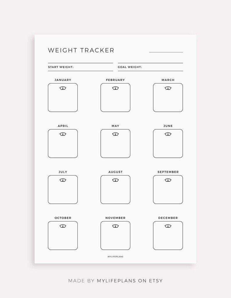 Yearly Weight Tracker for Remarkable Paper Pro, Instant Download - Etsy