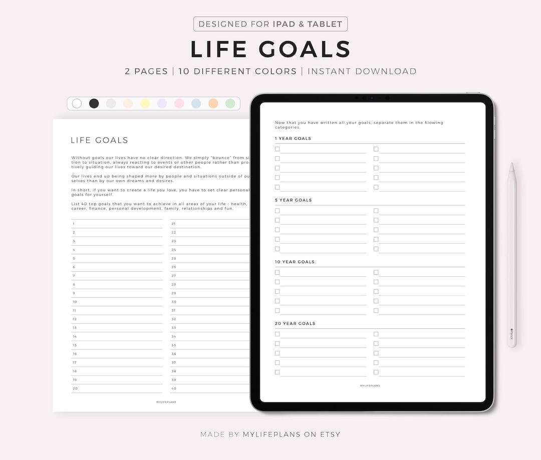 Life Goals Planner, Goal Setting, Life Vision Planner, My Future, Dream ...