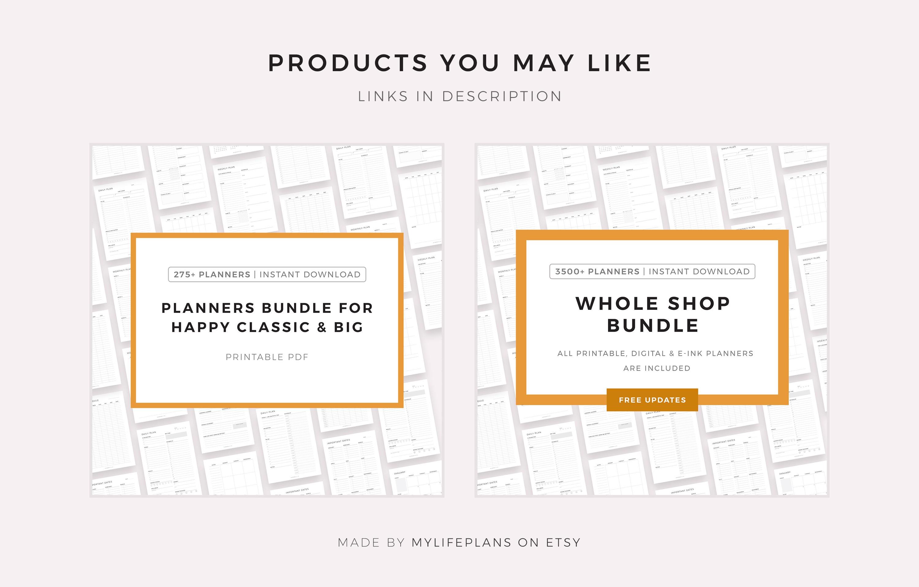 Yearly to Do List, Landscape, Printable for Happy Planner Classic & Big ...