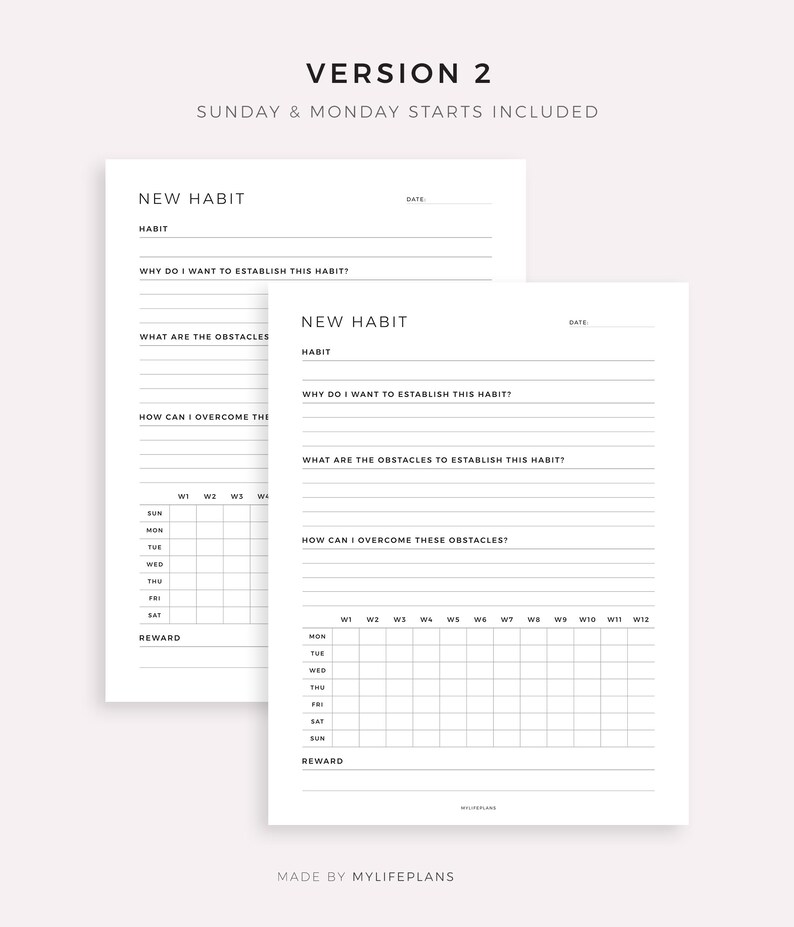 Build a New Habit Planner, 12 Week Habit Tracker Journal for Happy ...