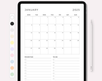 2024 2025 Monthly Planner Printable , Monthly Organizer , Month at a ...