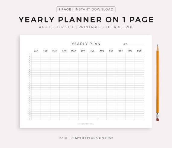 Full Year Calendar Template