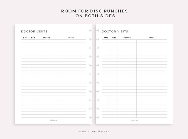 Doctor Visits Tracker, Printable Template for Happy Planner Classic and ...