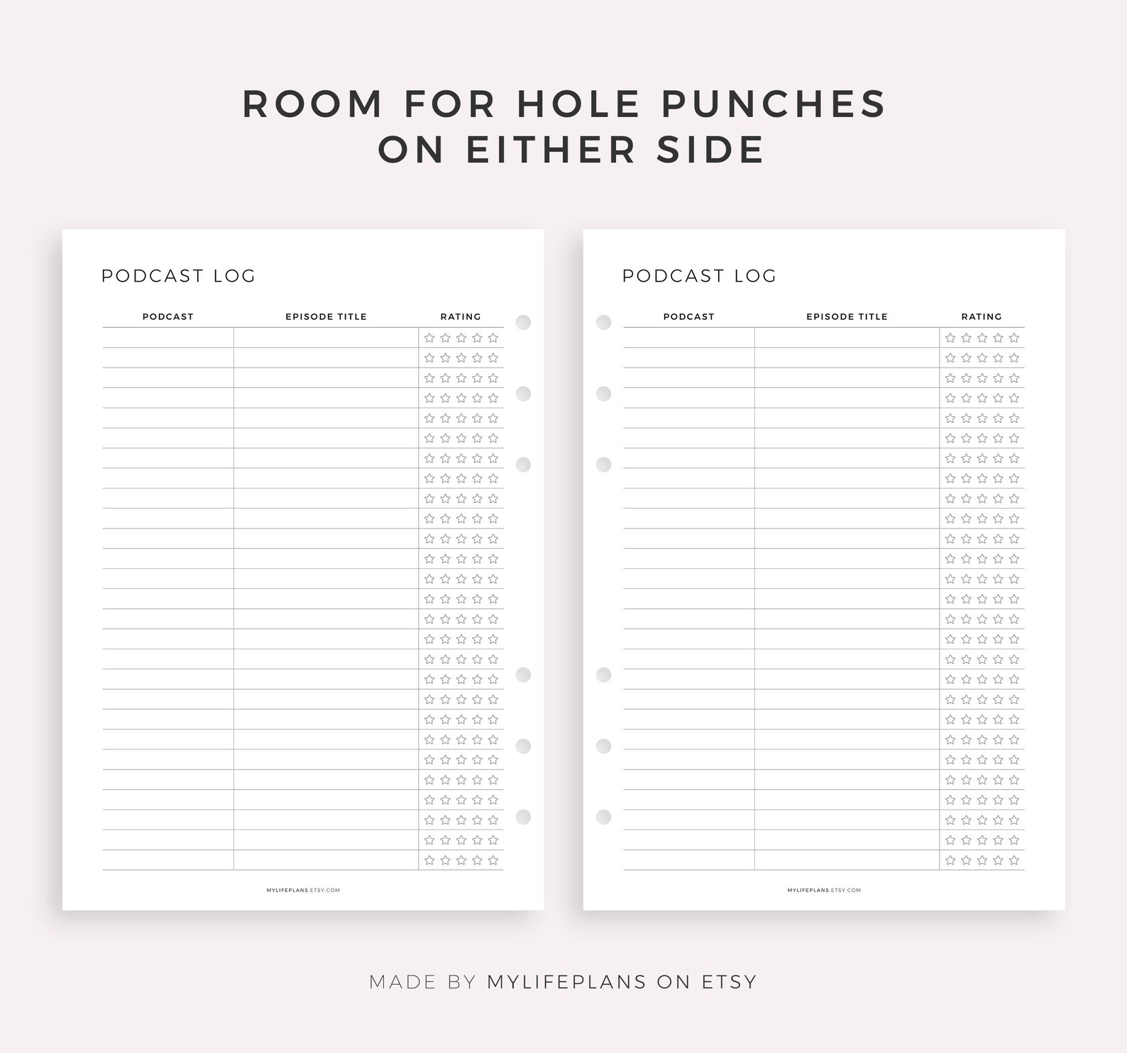 Podcast Log Printable, Podcast Episode Tracker, Podcast Template, A4/a5 ...