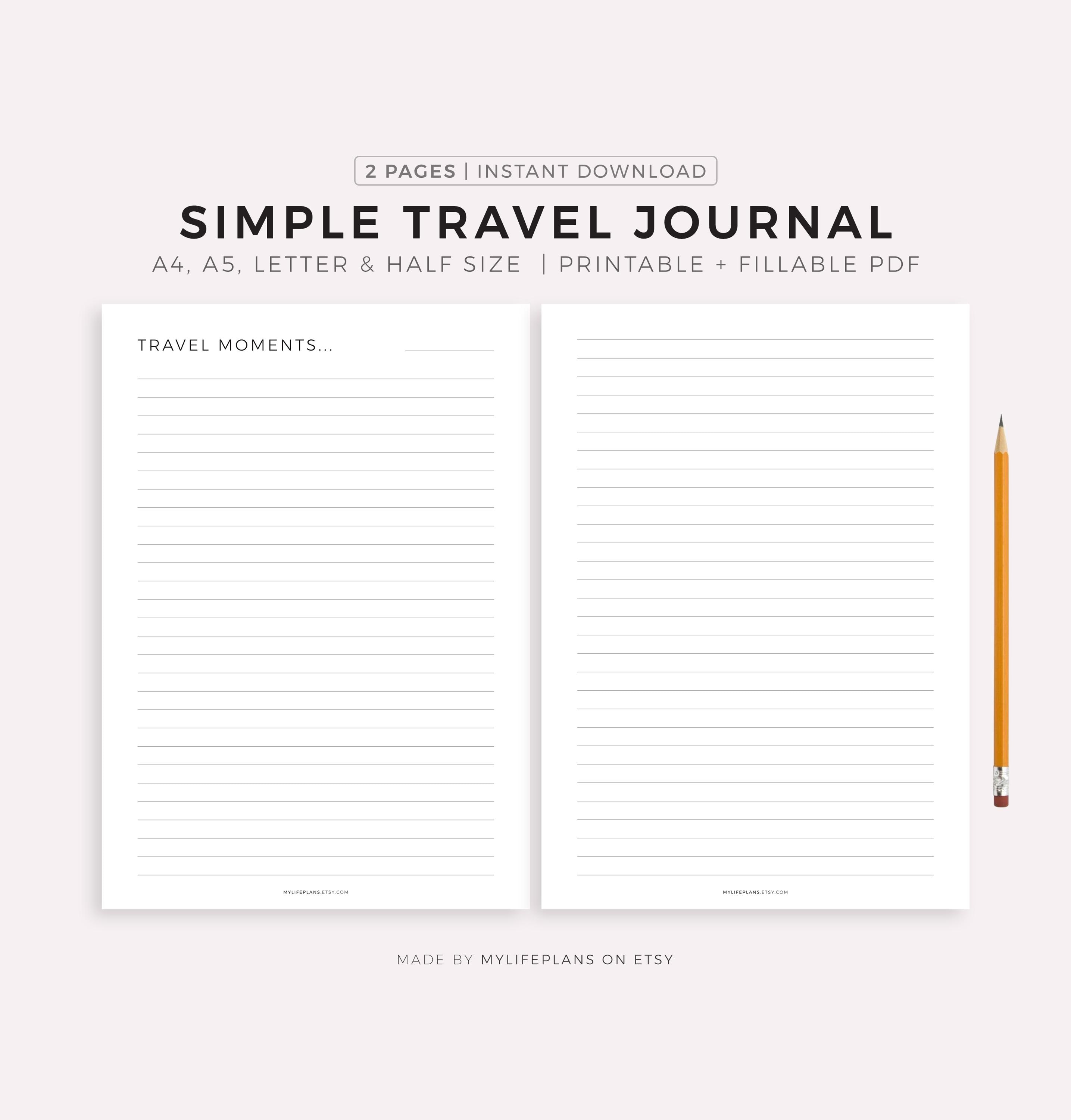 Travel Journal Printable, Adventure Journal, Travel Memories Pages ...