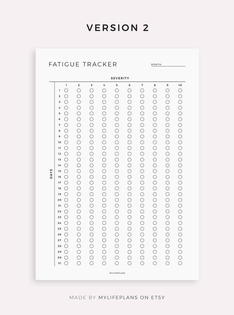 Monthly Fatigue Tracker for Remarkable Paper Pro, Instant Download - Etsy