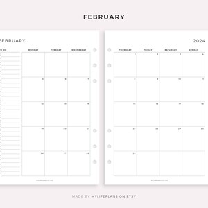 2024 Monthly to Do List on Two Pages, Productivity Monthly Planner ...