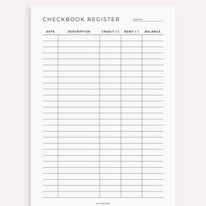 Checbook Register for Remarkable Paper Pro, Check Transaction Tracker ...