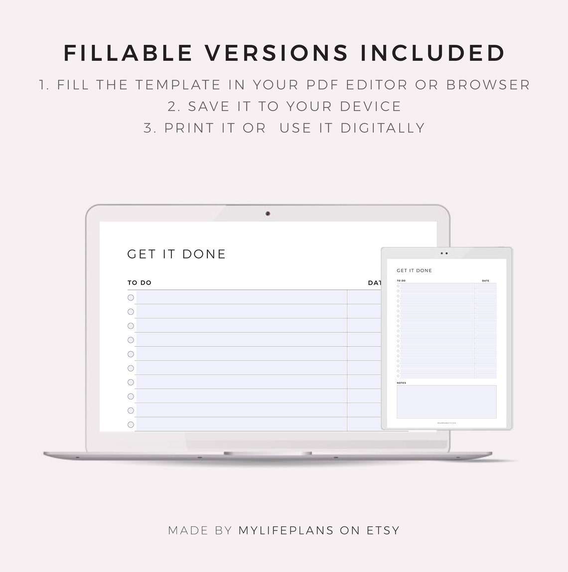 Get It Done, Printable to Do List Template, Task List, A4/a5/letter ...