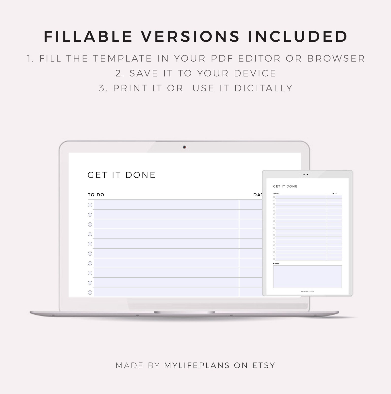 Get It Done, Printable to Do List Template, Task List, A4/a5/letter ...