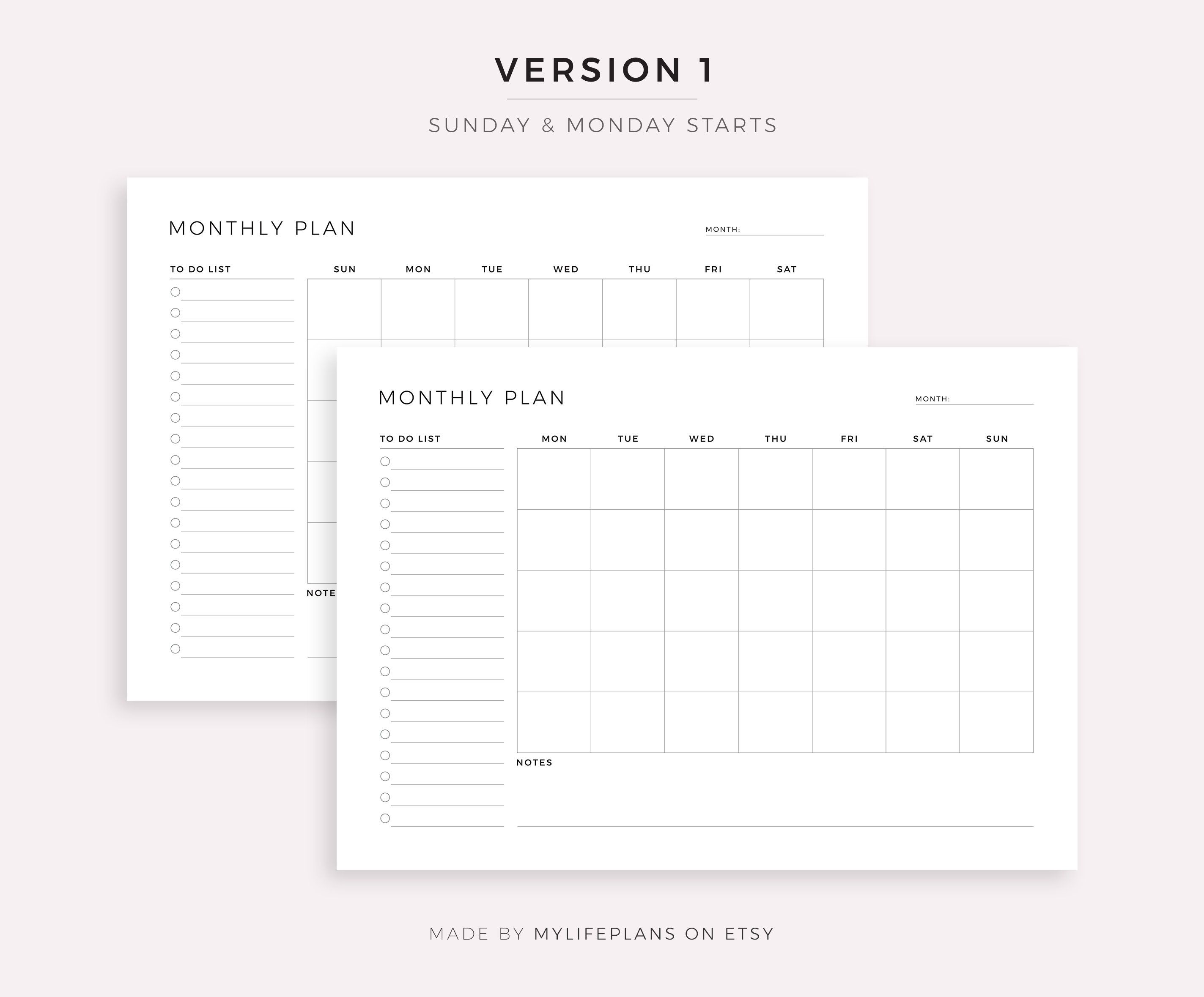Monthly to Do List Printable Planner Productivity Monthly - Etsy